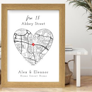 Personalised New Home Map Print & Frames House Shape | Decor OS ...