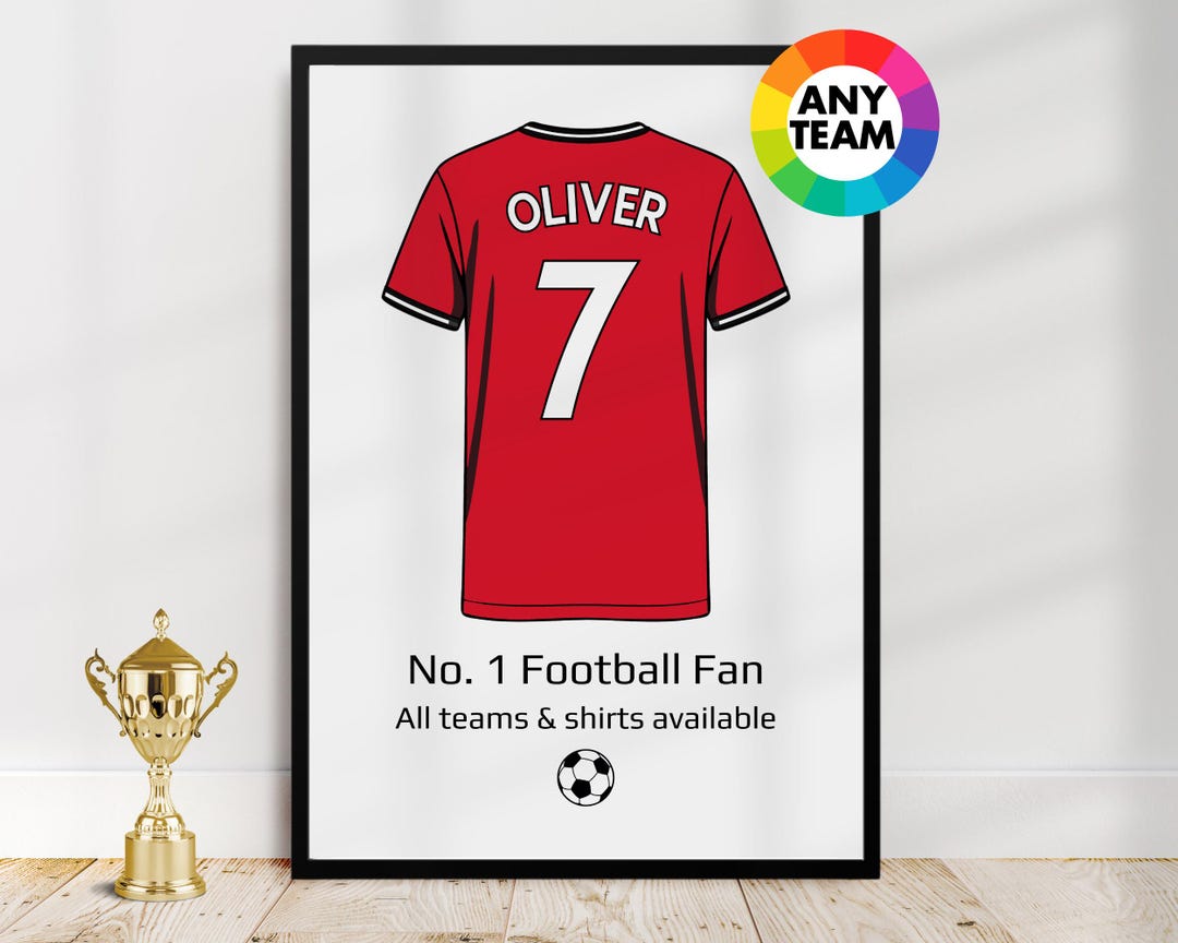 Custom United Football Shirt Art Print | Frames Available | Manchester ...