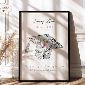 Personalised Graduation Map Gift | Print & Frame | University Degree ...