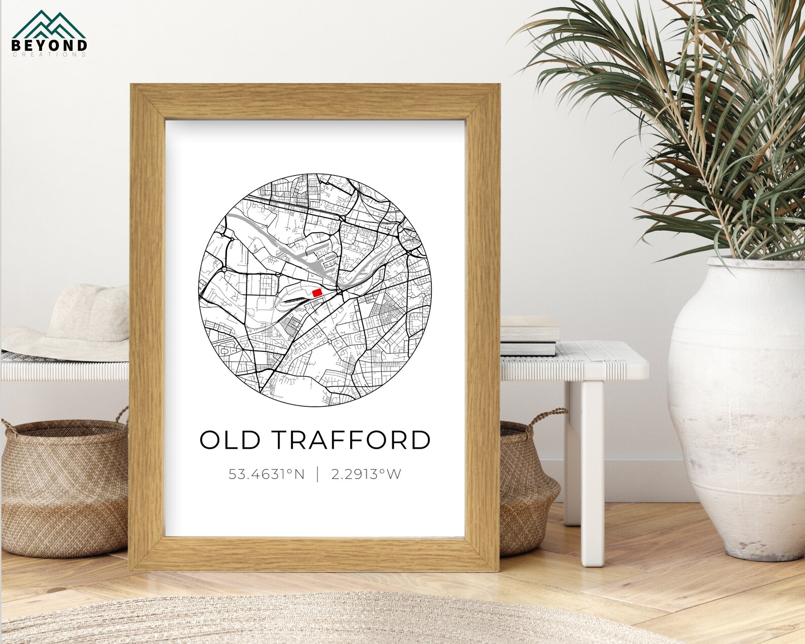 Manchester United Old Trafford Map Prints & Frames Man U - Etsy UK