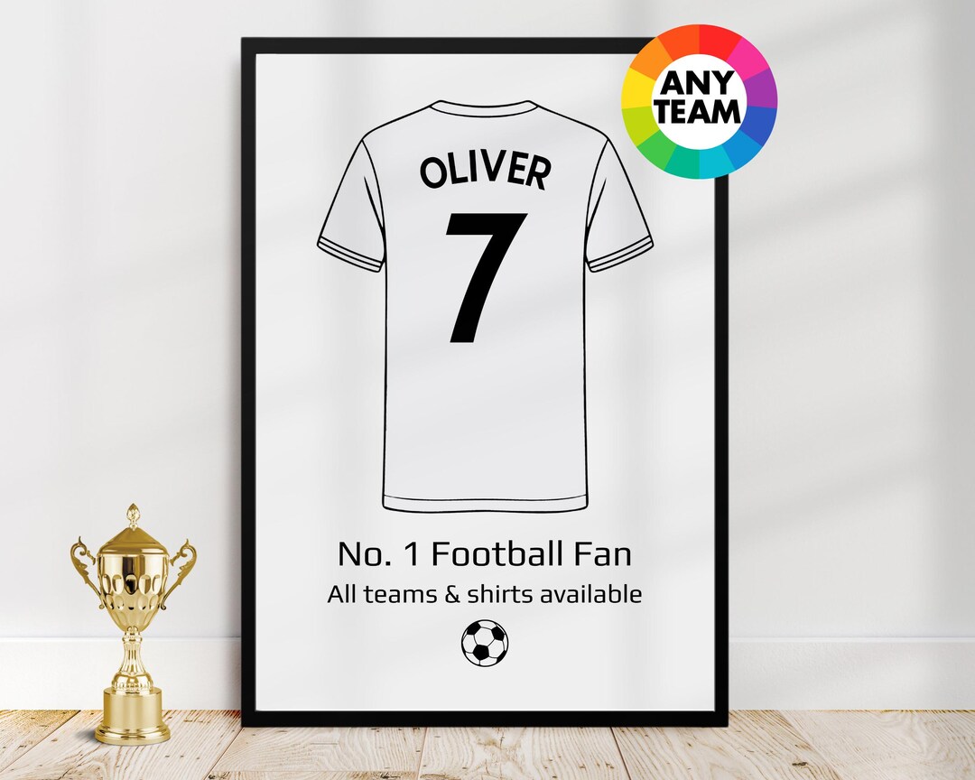 Custom Fulham Football Shirt Art Print | Frames Available | Gift for ...