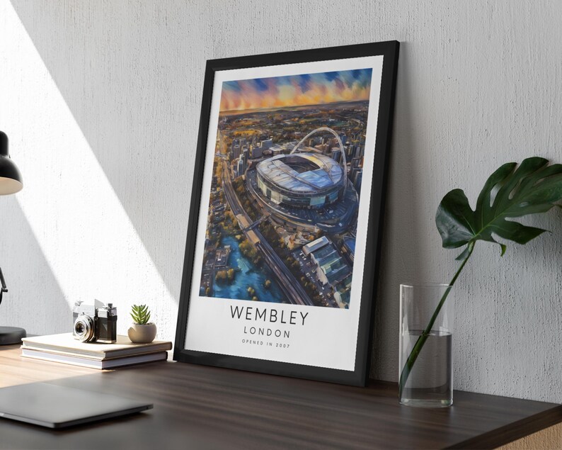 Wembley Stadium Art Print | Poster Illustration Painting Drawing Gift ...
