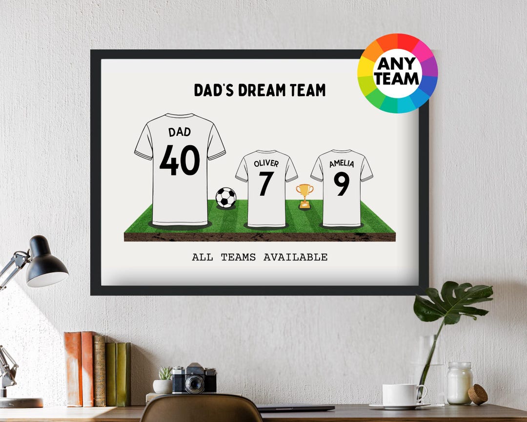 Custom Fulham Dream Team Football Shirt Art Print | Frames Available ...