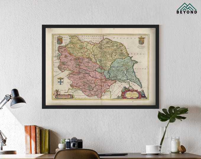 Yorkshire Map - Illustrated Map of Yorkshire Print / Travel Gifts ...