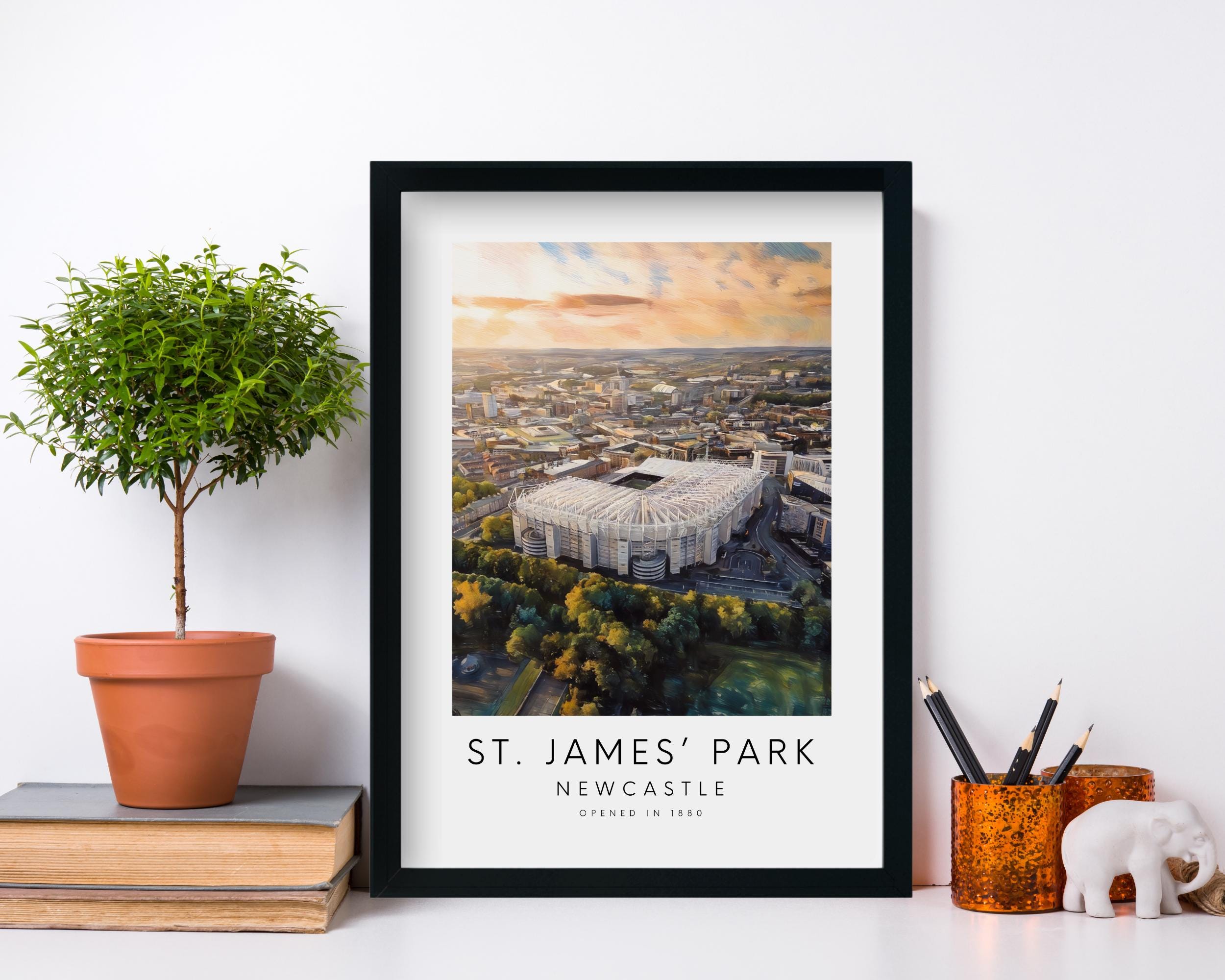 Newcastle St. James' Park Stadium Art Print | Poster Illustration ...