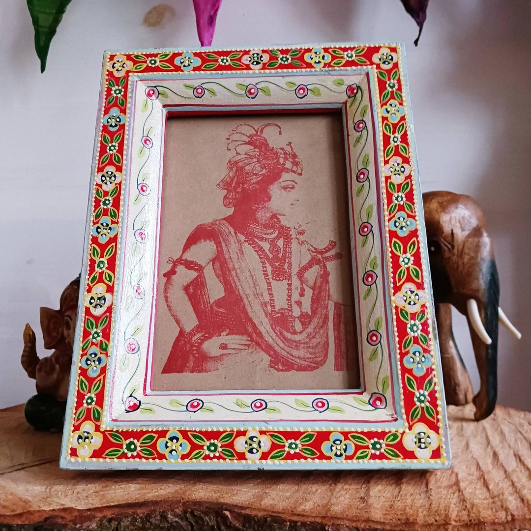 Floral Hand Painted Indian Photo Frame - Etsy
