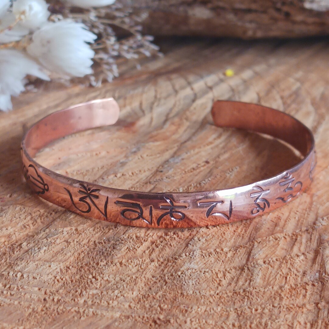 Tibetan Om Mani Holy Mantra Bracelet Copper - Etsy