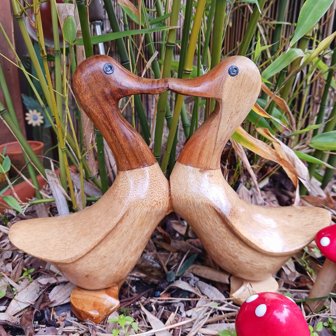 Natural Bamboo Kissing Ducks - Etsy