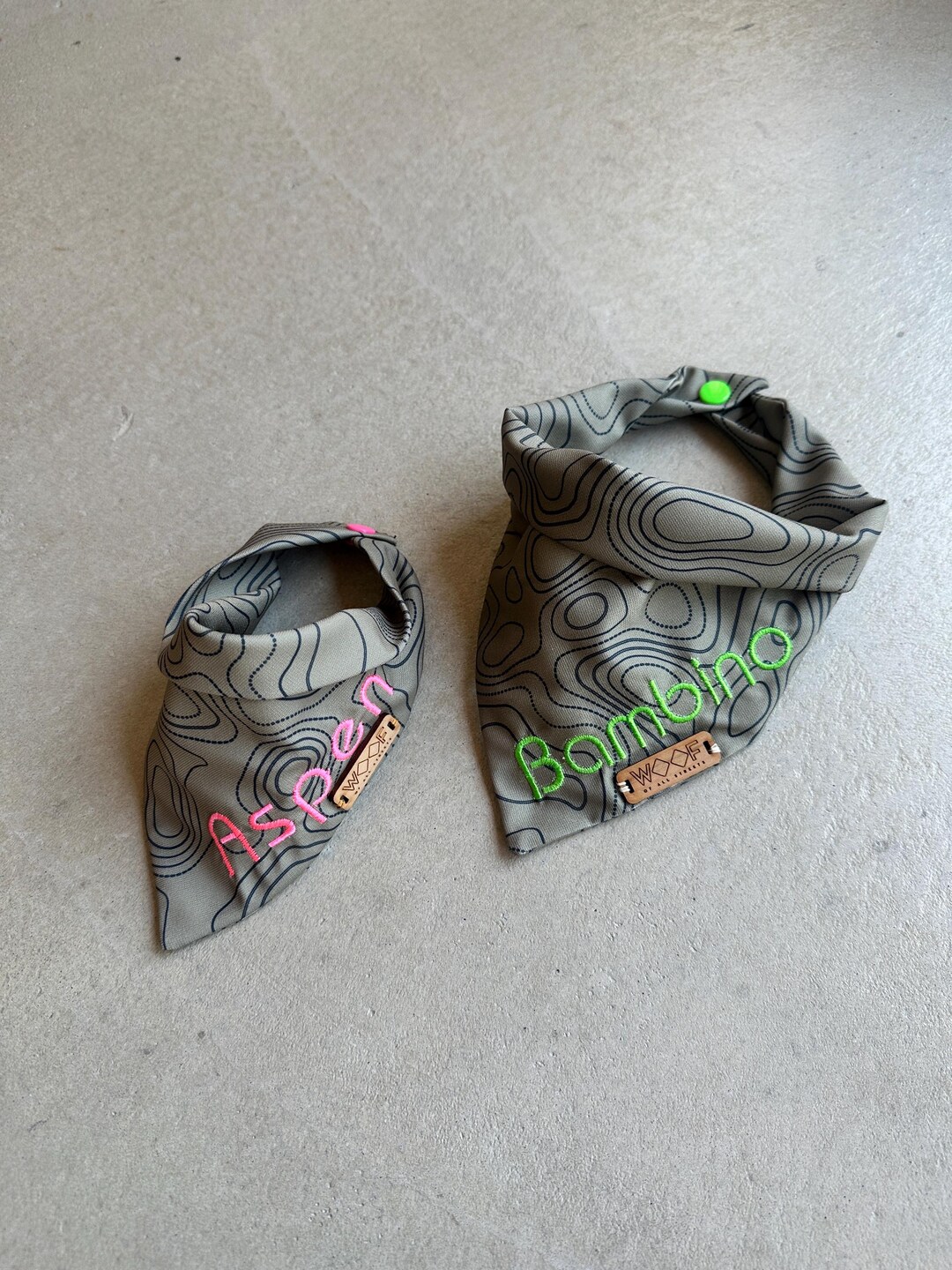 Desert Tan Topo Dog Bandana- Personalized Name Tag Pet Bandana ...