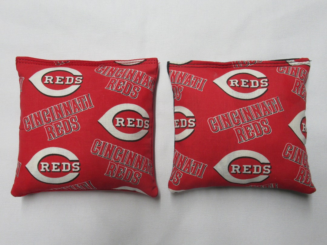 Set of 8 Cornhole Bags Cincinnati Reds Handmade MADE in the USA Black ...