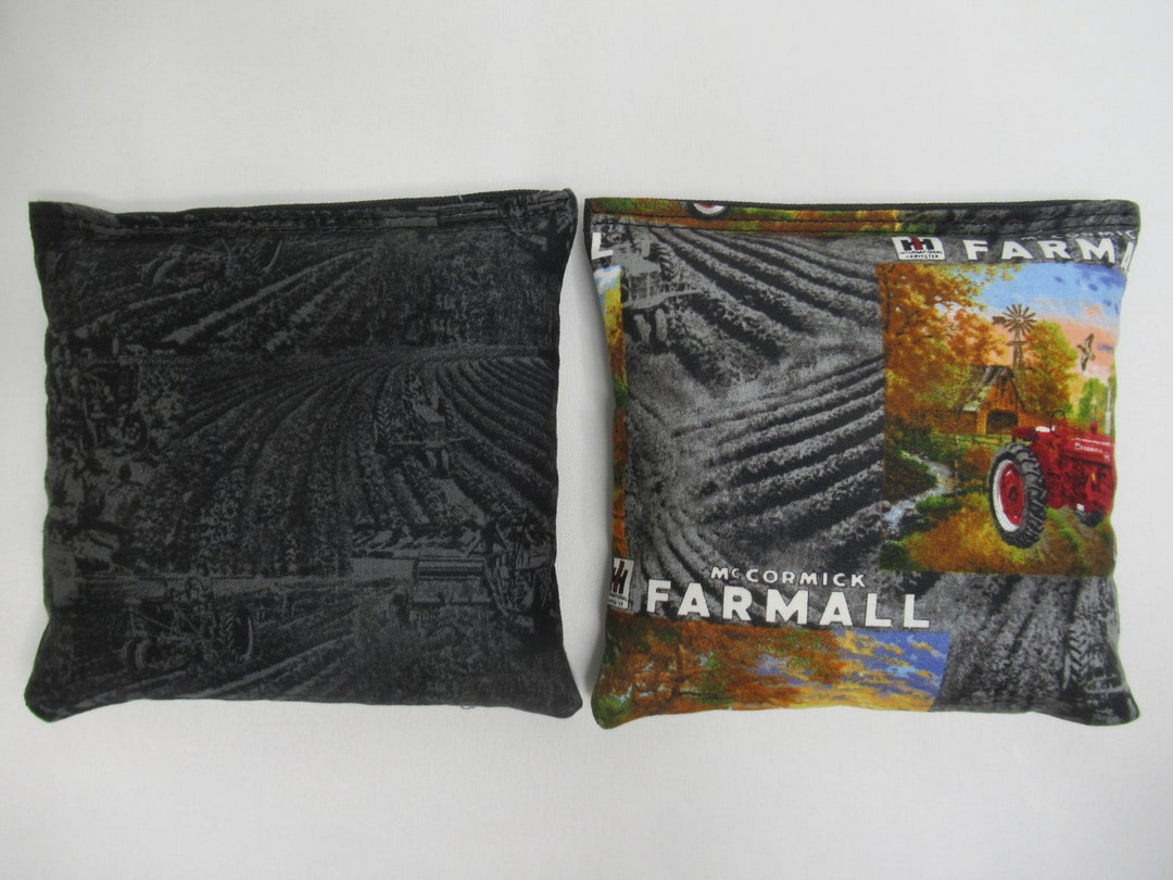 Set of 8 Cornhole Bags International Harvester Black IH FARMALL Farming ...