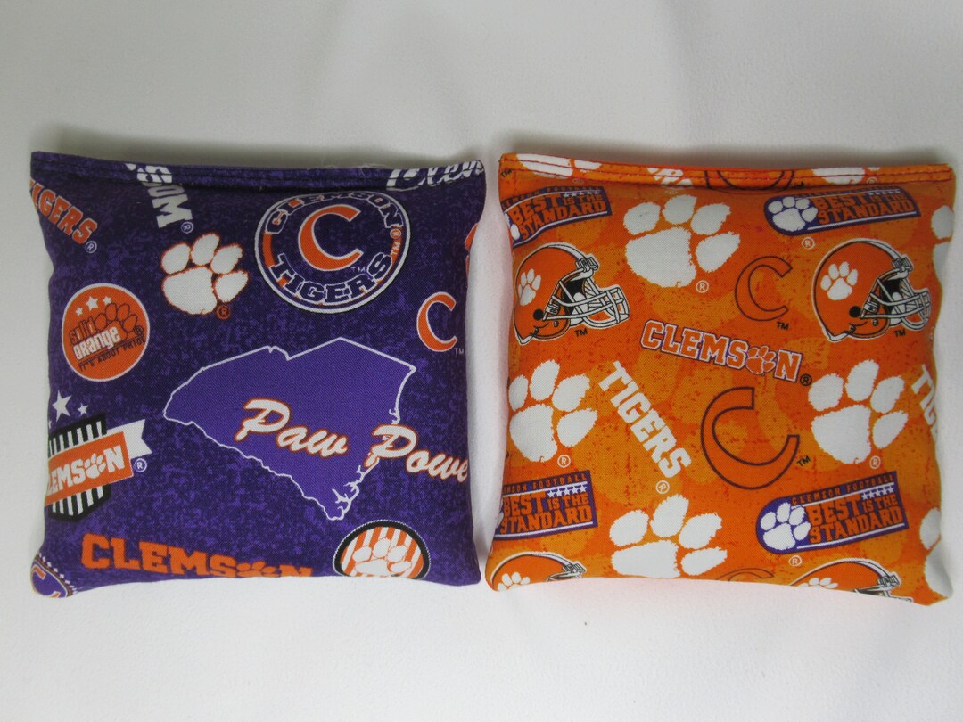Set of 8 Cornhole Bags Clemson Tigers Handmade MADE in the USA - Etsy
