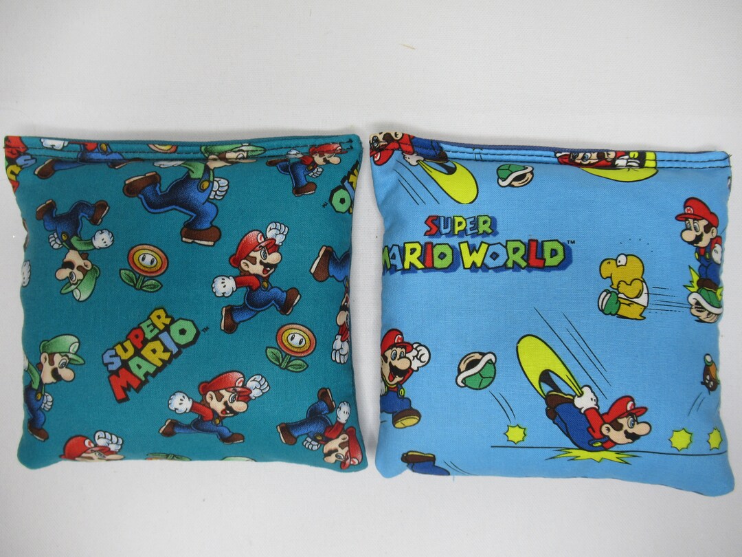 Set of 8 Cornhole Bags Mario Super Cart Video Games Handmade MADE in ...