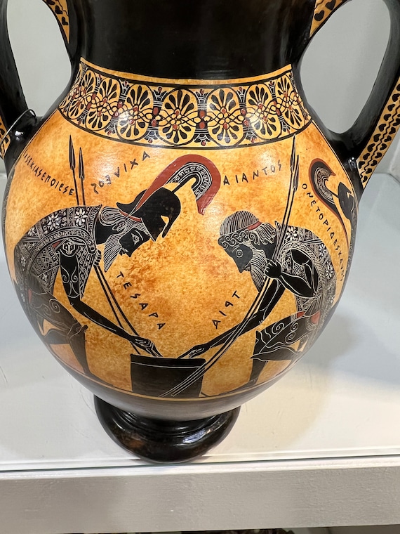 Greek Pottery Ceramics of Achilles and Ajax Playing a Board - Etsy