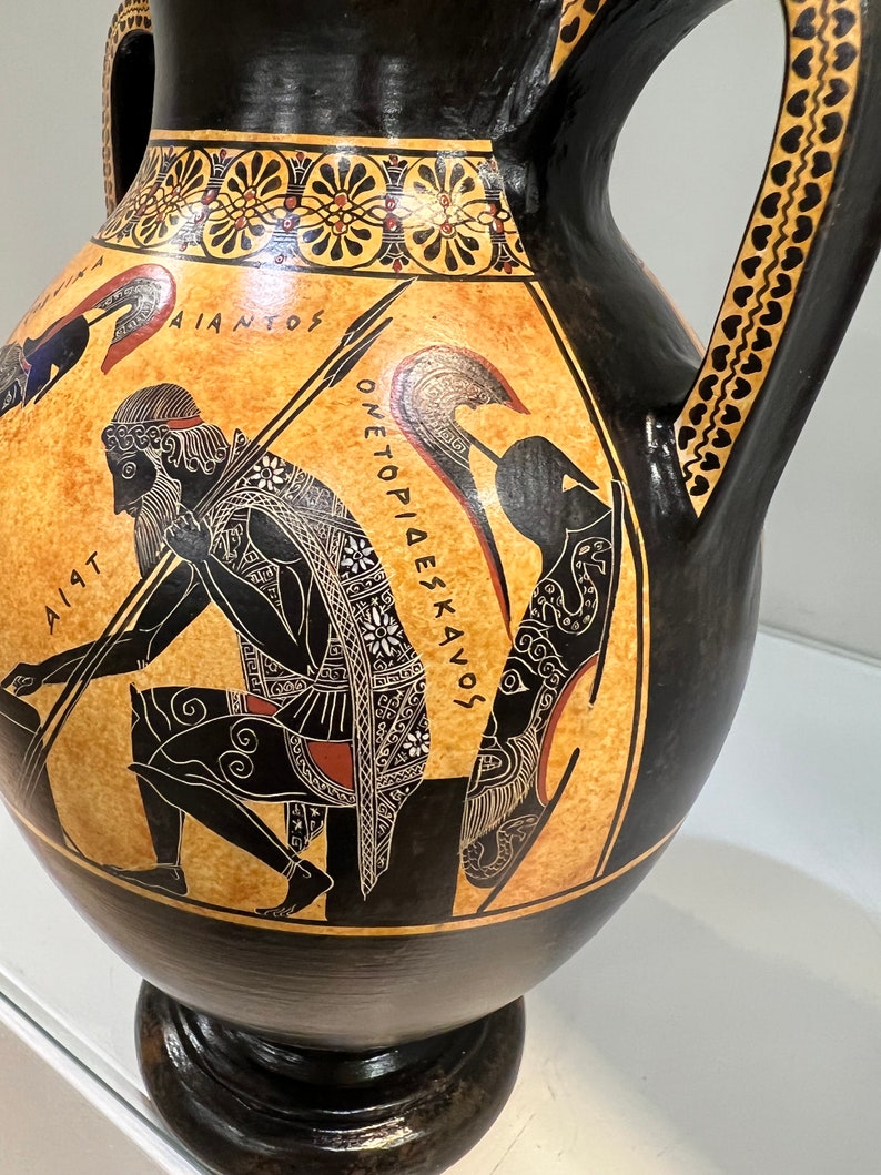 Greek Pottery, Ceramics of Achilles and Ajax~ Playing a Board Game - Etsy