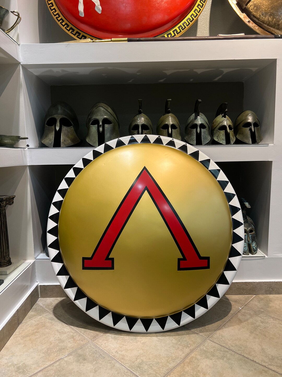 Handmade Spartan Shield Replica, Greek Leonidas Symbol, 90cm Diameter ...