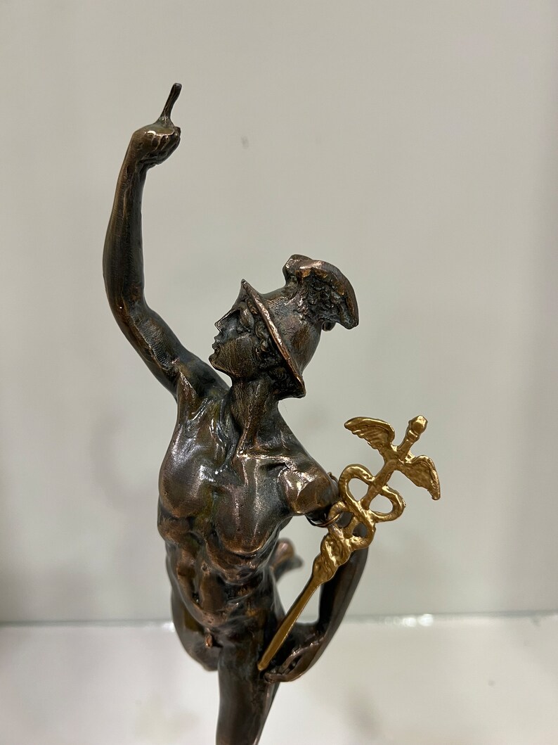 Handmade Bronze Hermes Statue, Greek God of Messengers - Etsy