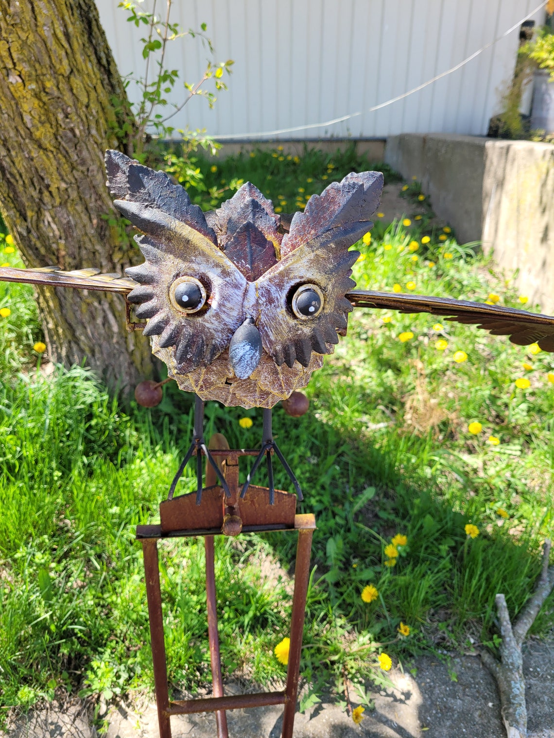 HUGE Metal Rocking Owl - Etsy