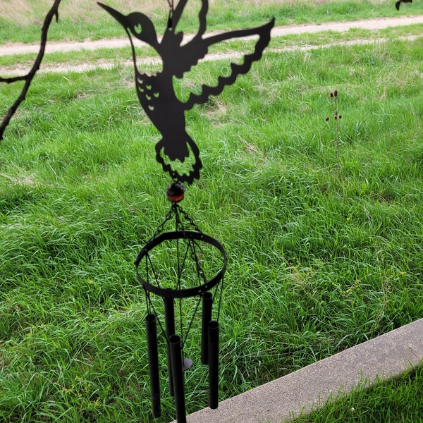 Metal Hummingbird Wind Chime - Etsy