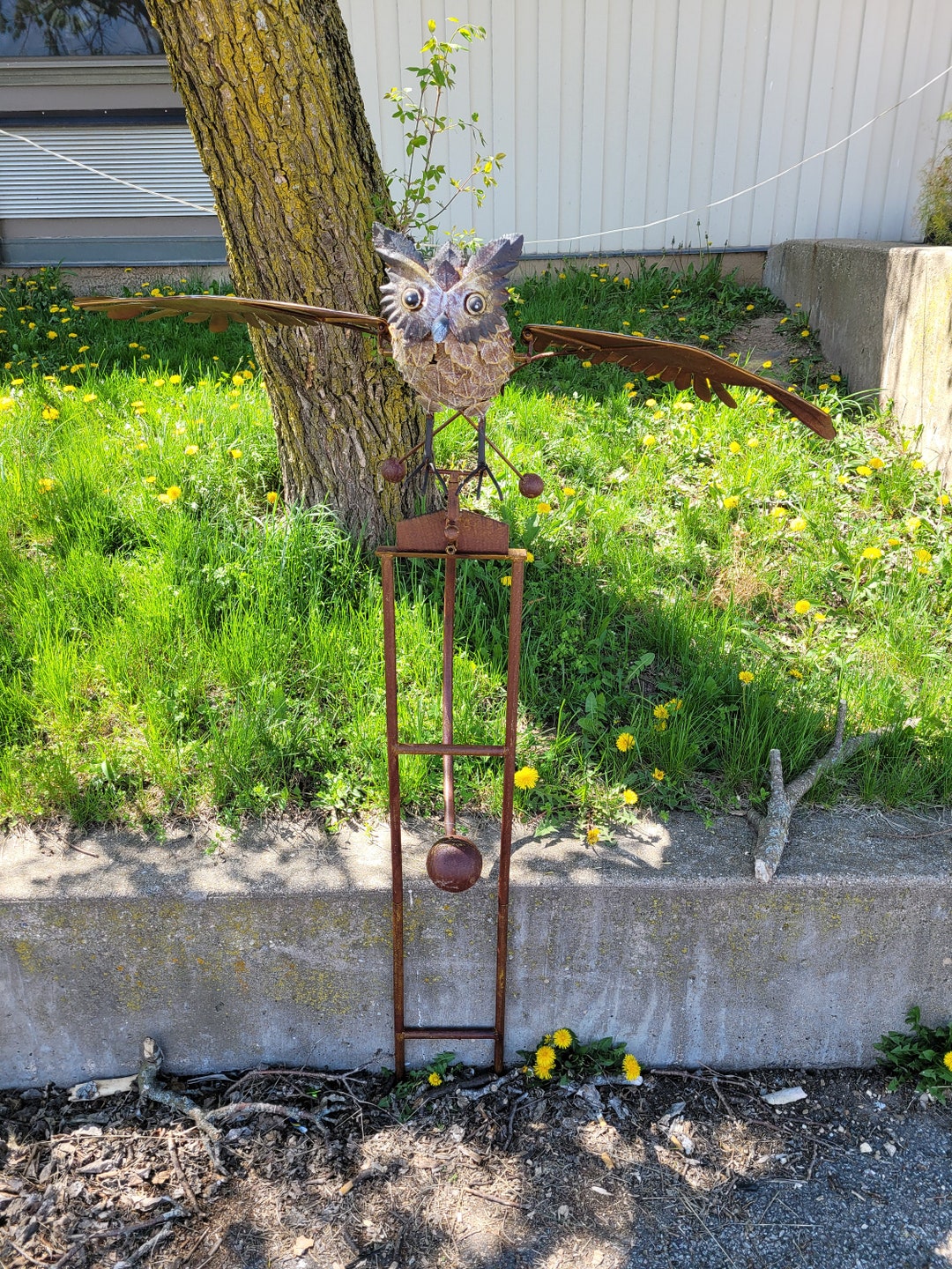 HUGE Metal Rocking Owl - Etsy