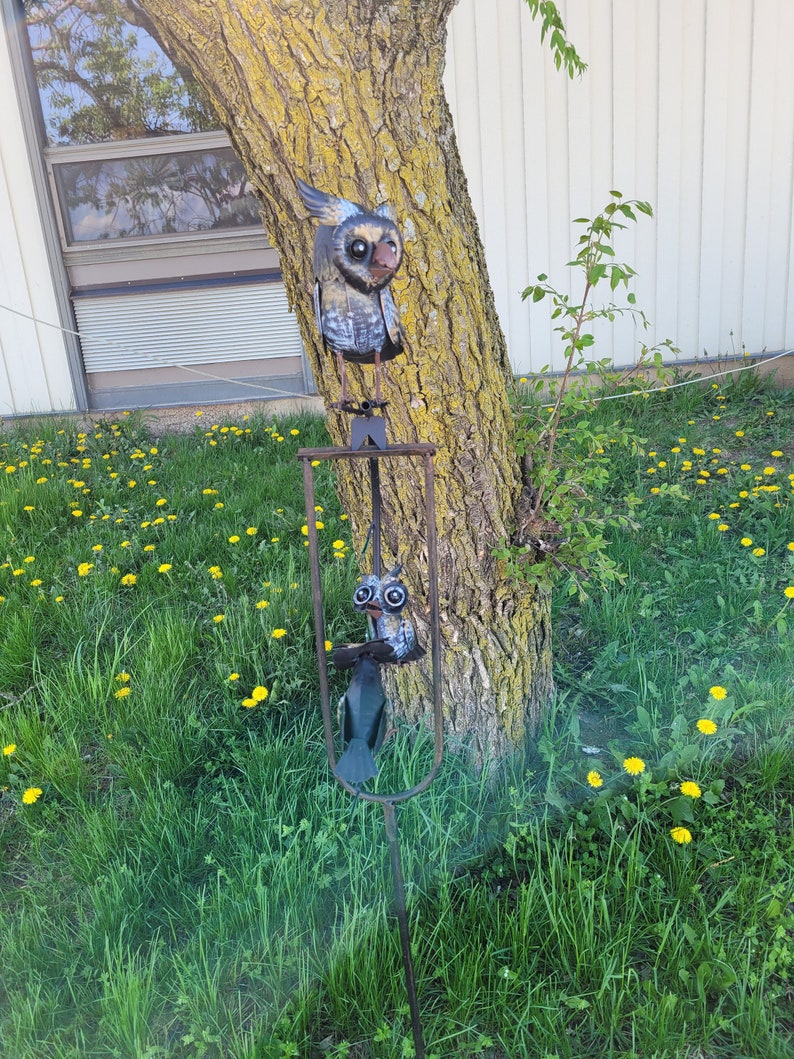 Metal Rocker Owl Stake Etsy