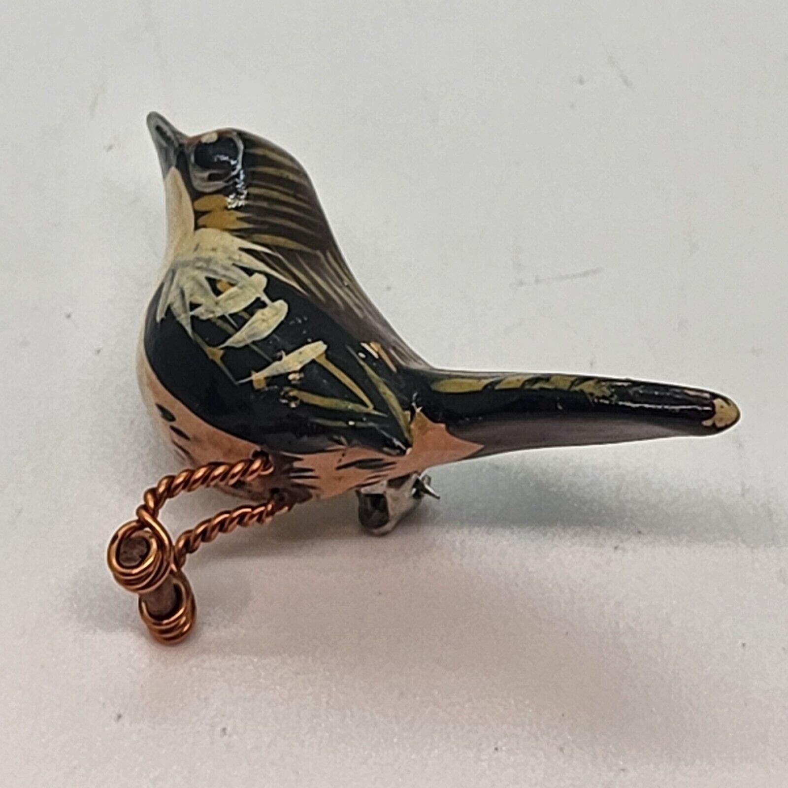 Takahashi Style Bird Wooden Hand Painted Pin - Etsy