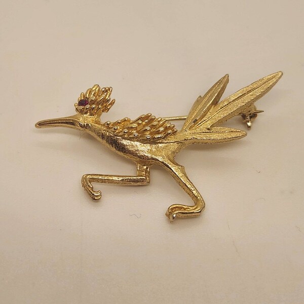 Gold Roadrunner Pin - Etsy