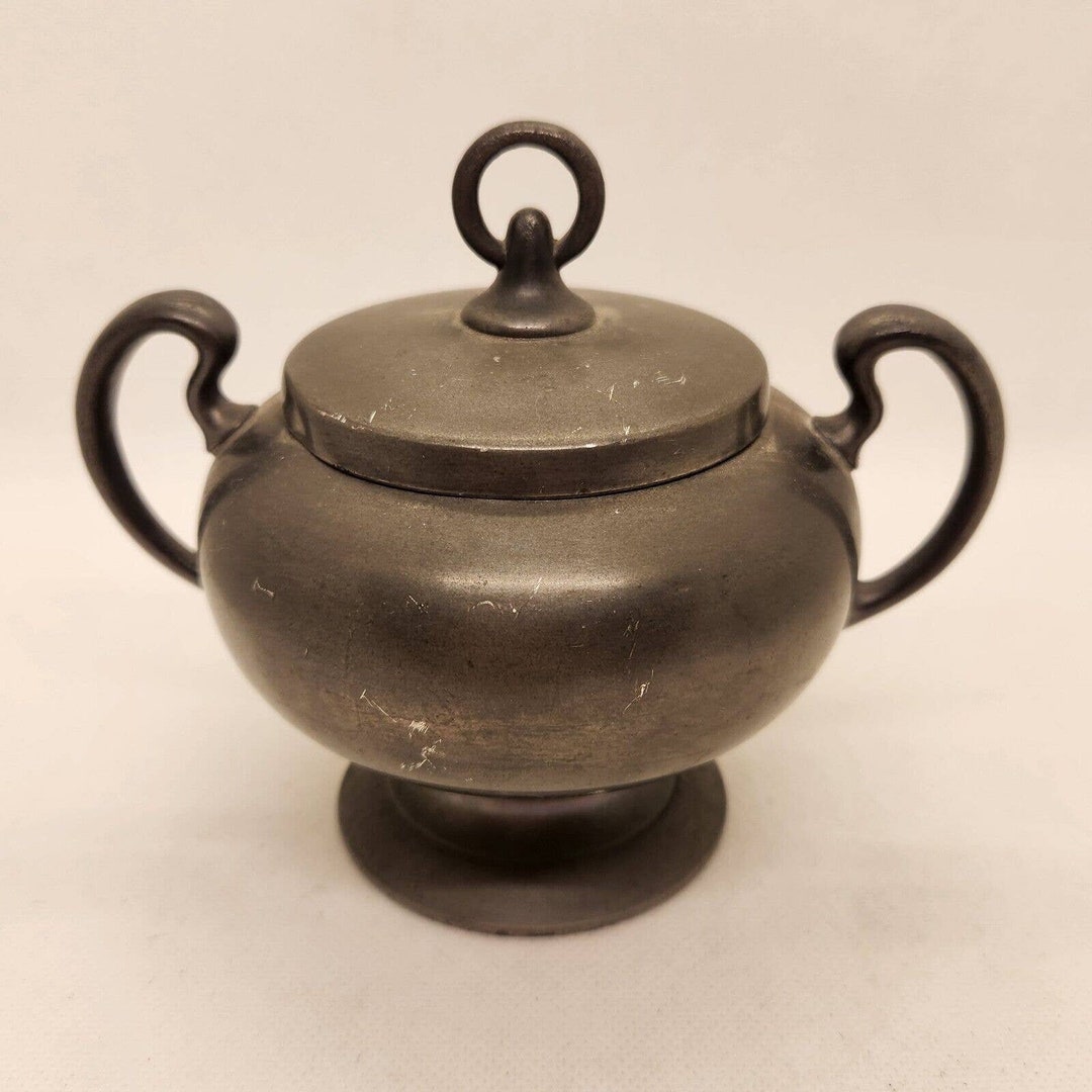 Insico Pewter Art Deco Sugar Bowl Vintage - Etsy