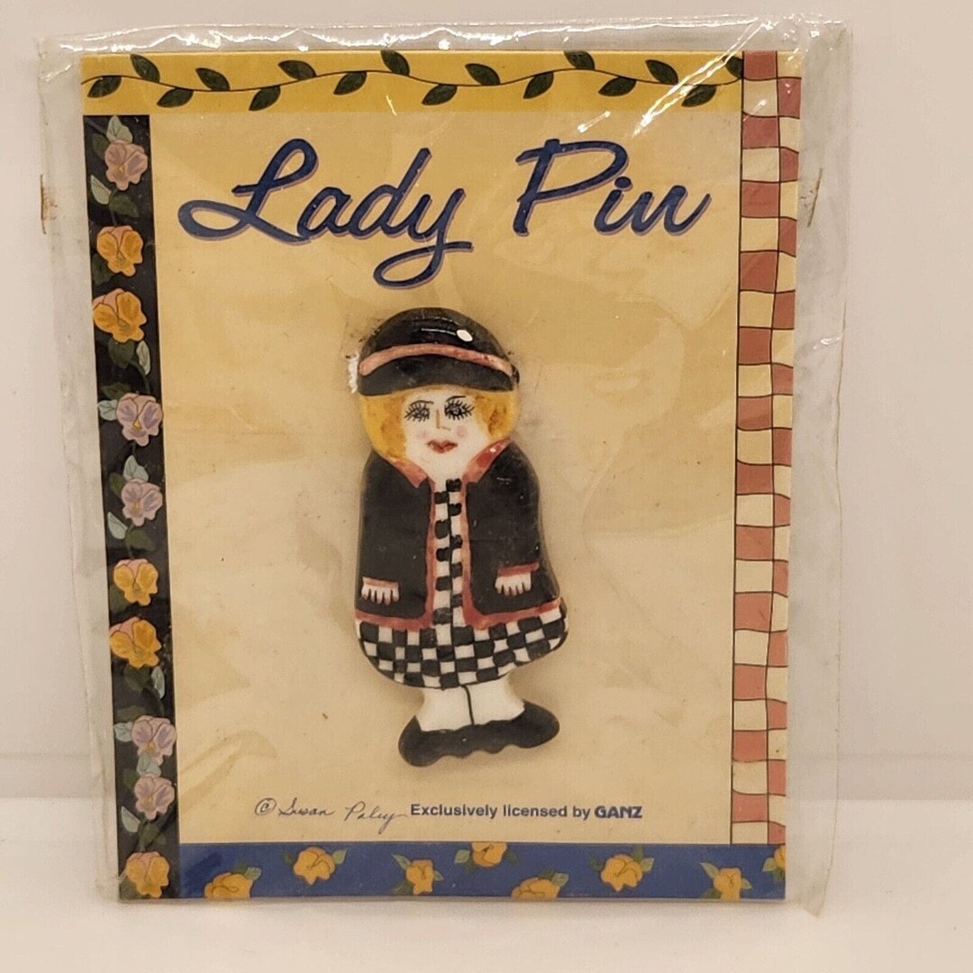 1980's Vintage Susan Paley by Ganz Lady Ceramic Pin Brooch - Etsy