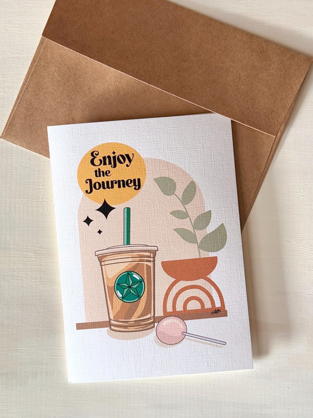 Starbucks Inspired Iced Coffee Journey Birthday/any Occasion Greeting ...