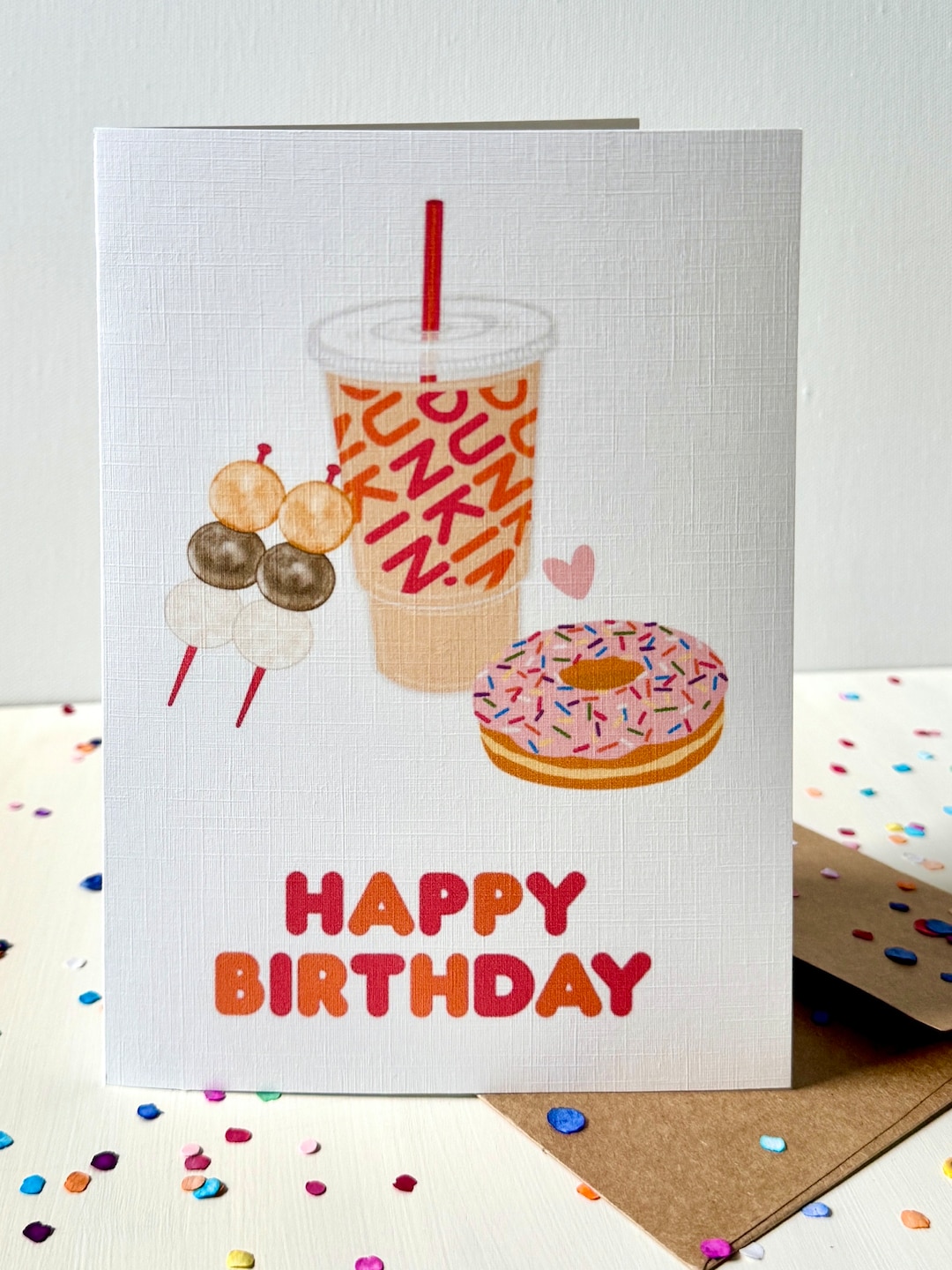 Dunkin Donuts Inspired Birthday Iced Coffee Greeting Card - Etsy