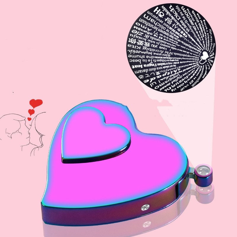 Heart Shaped Windproof Personalized USB Electric Lighter Valentine's ...