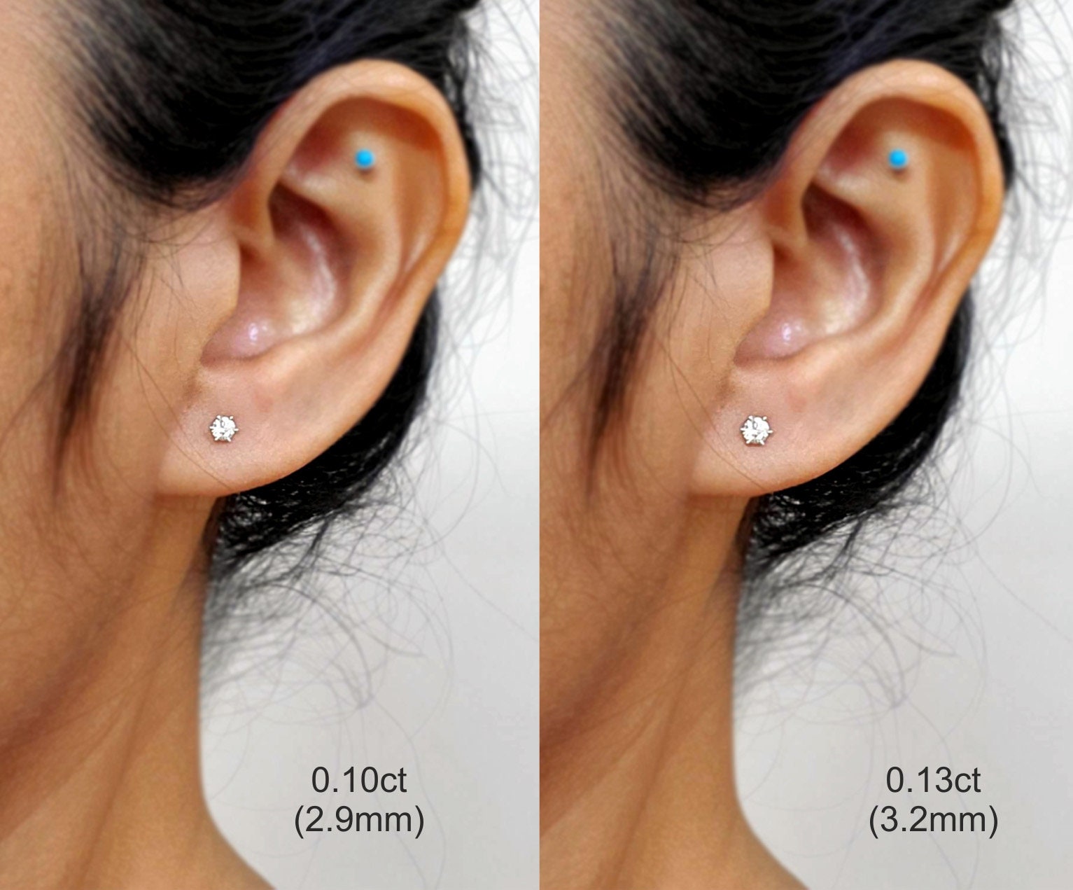 Buy Lab Diamond Stud, Externally Threaded Flatback Stud, Unisex Diamond ...