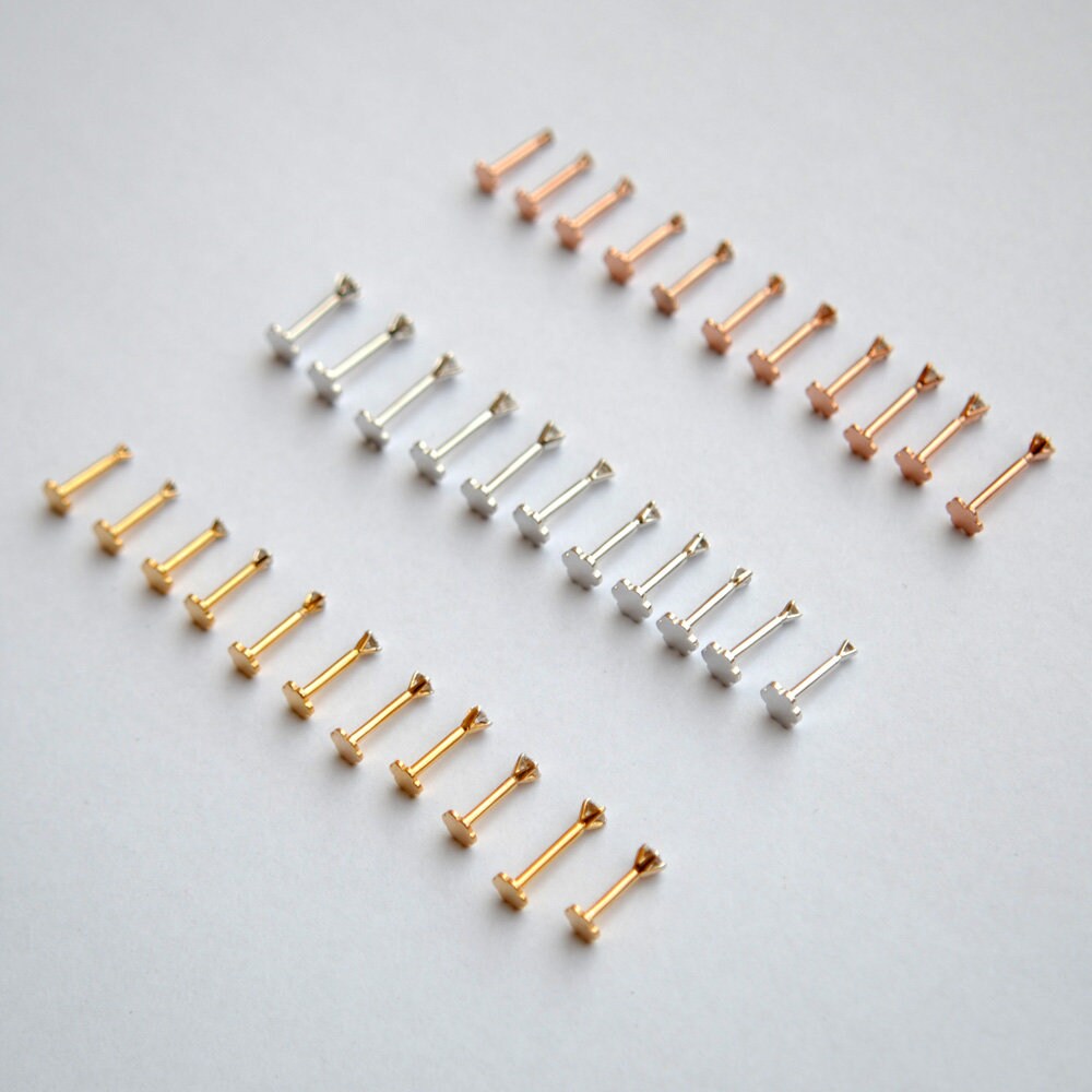 Buy Lab Diamond Stud, Externally Threaded Flatback Stud, Unisex Diamond ...
