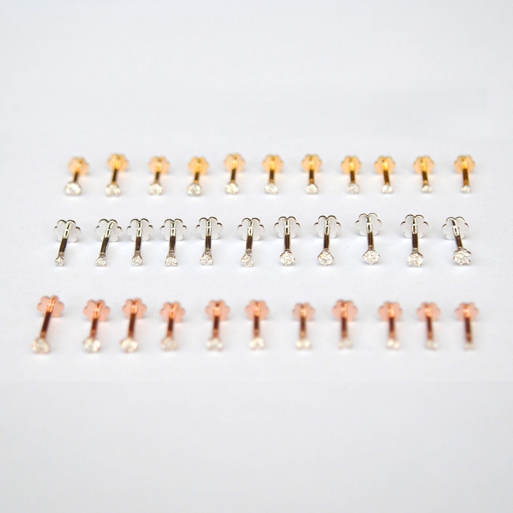 Buy Lab Diamond Stud, Externally Threaded Flatback Stud, Unisex Diamond ...