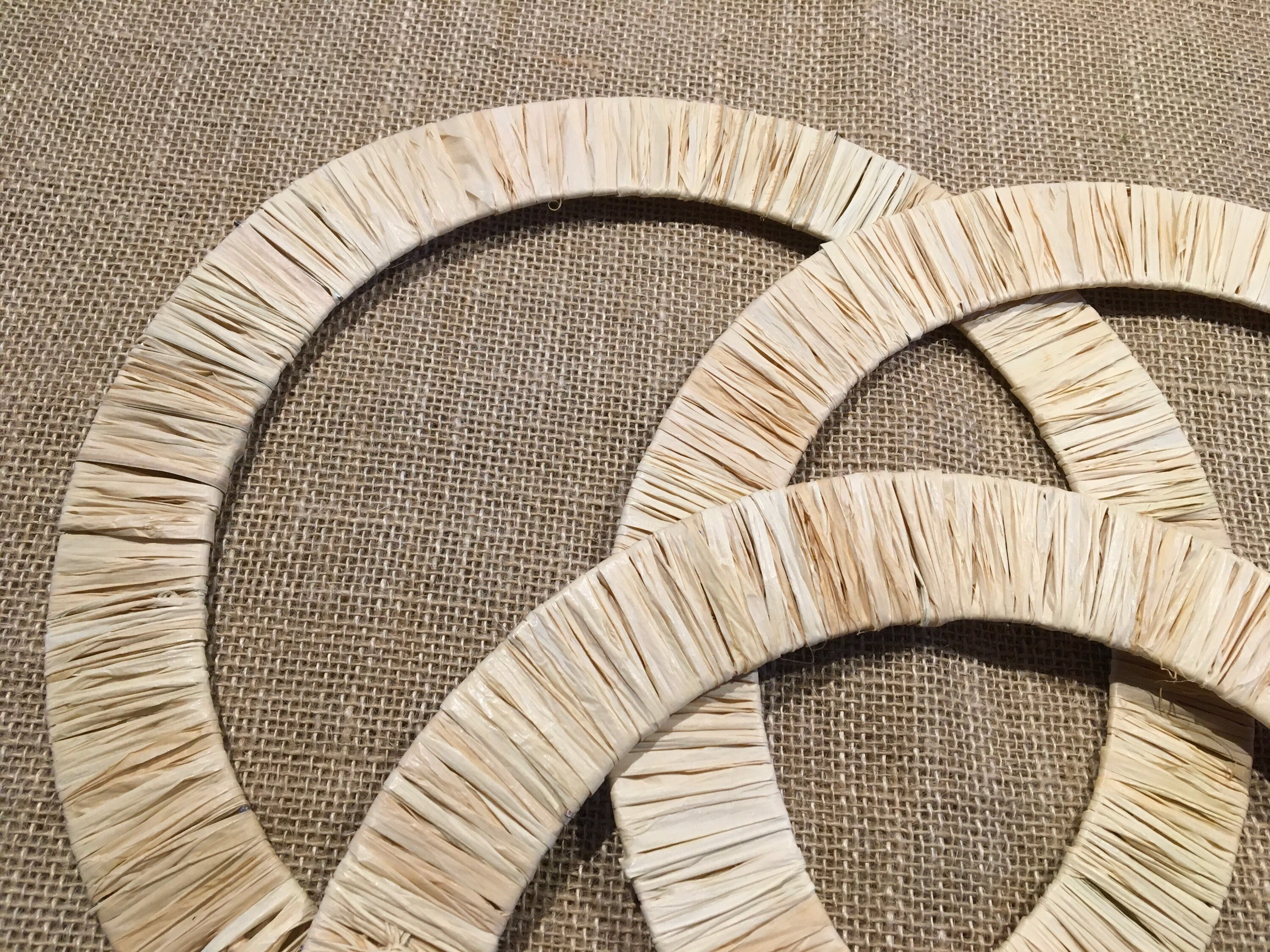 Raffia Covered Wire Wreath Base. 25cm or 30cm Diameter. Spring | Etsy