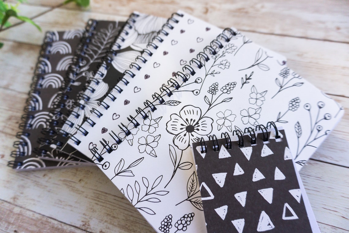 A6 Notebook - Black & White Series - Etsy