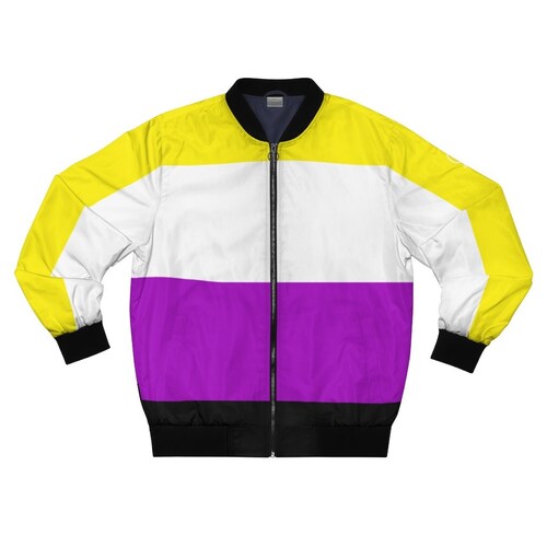 Nonbinary Flag Bomber Jacket Nonbinary Clothes Non Binary - Etsy