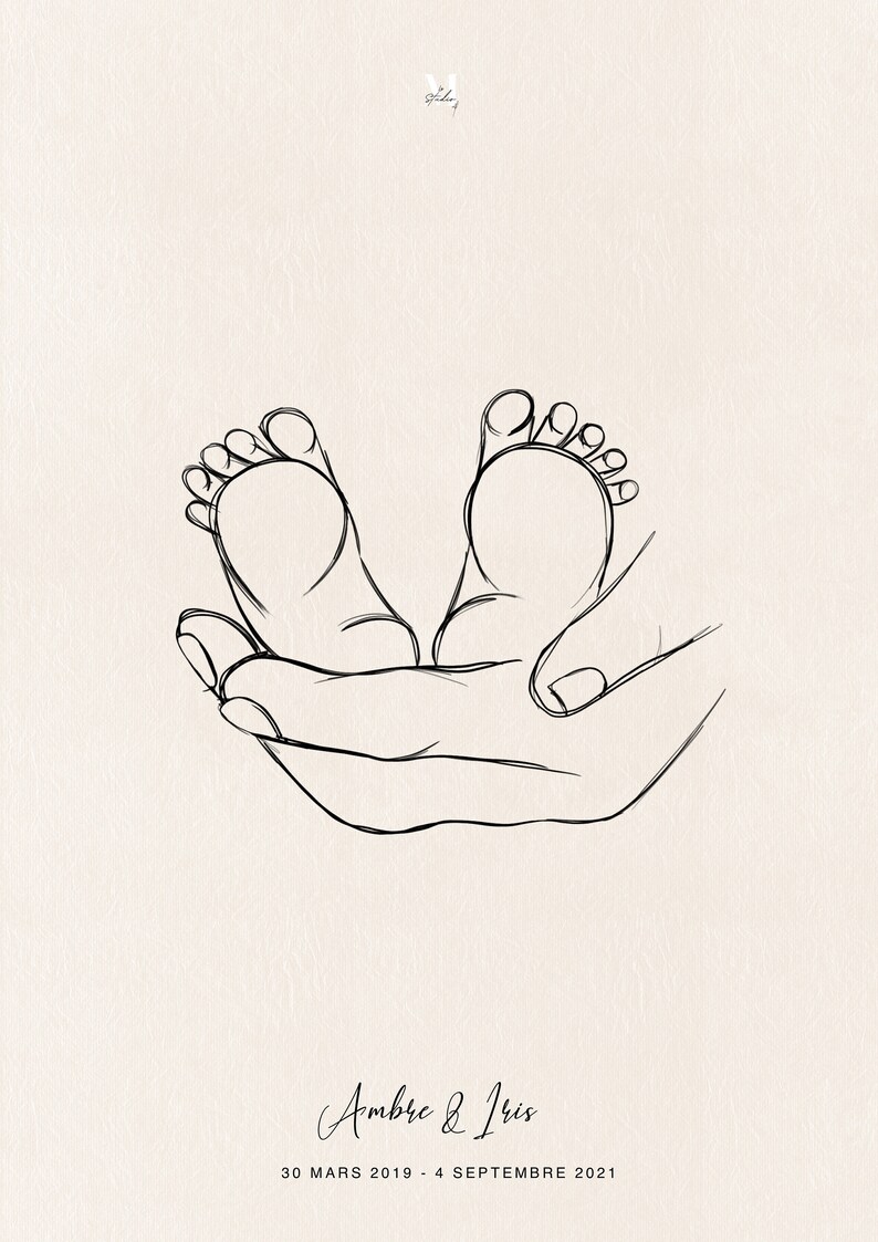 Personalized Birth Poster Drawing Birth Gift Baby - Etsy