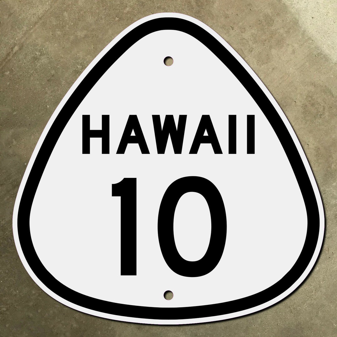 Panneau de signalisation de la route 10 de l'état d'Hawaï sur la grande ...