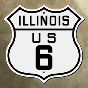 Illinois US Route 6 Highway Marker Road Sign Joliet Moline - Etsy