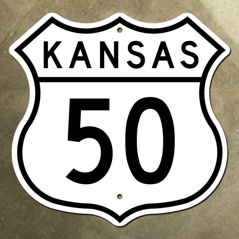 Kansas US Route 50 Highway Marker Road Sign 1954 Shield - Etsy