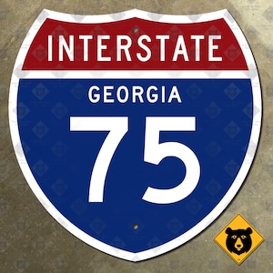 Georgia Interstate Route 75 Highway Marker Road Sign Atlanta - Etsy