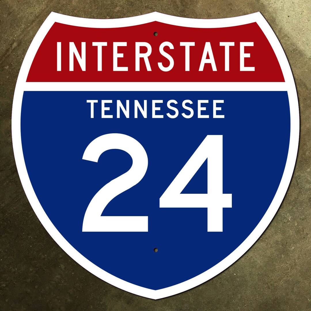 Tennessee Interstate Route 24 Highway Marker Road Sign 1957 Nashville ...