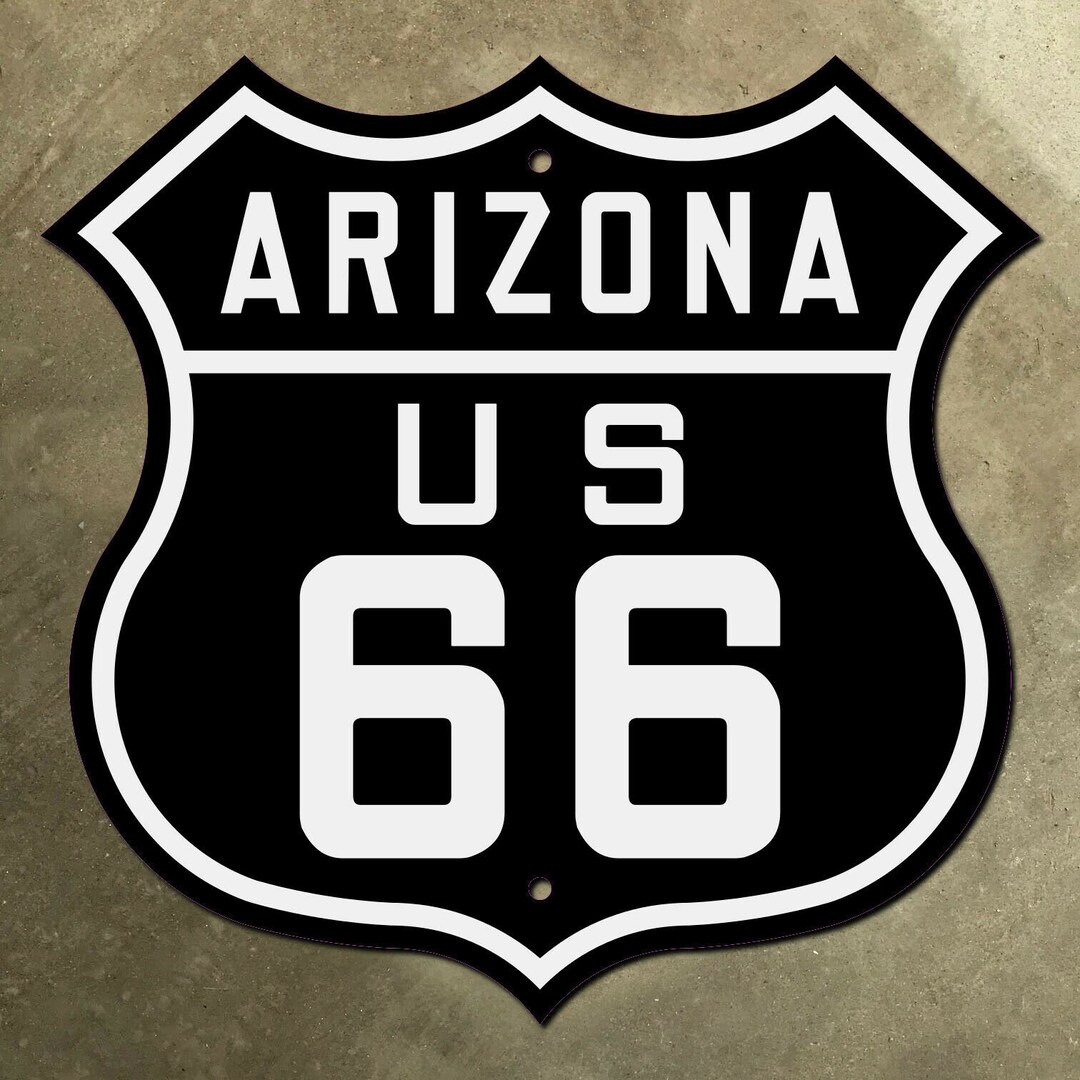 Arizona US Route 66 Highway Marker Sign Mother Road Kingman Flagstaff ...