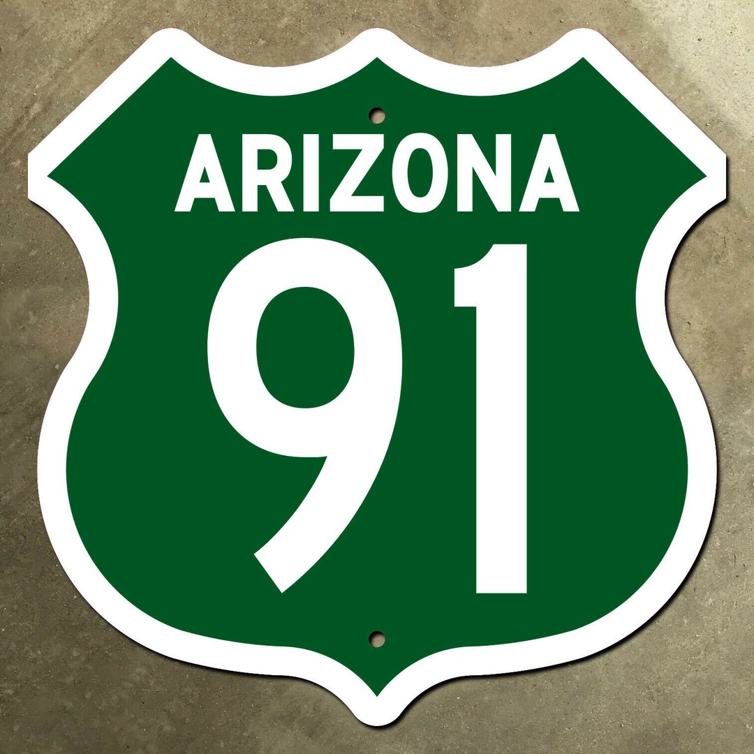 Arizona US Route 91 Highway Marker Road Sign Green 1960 Virgin River I ...