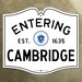 Entering Cambridge Massachusetts City Limit Highway Marker Road Sign ...