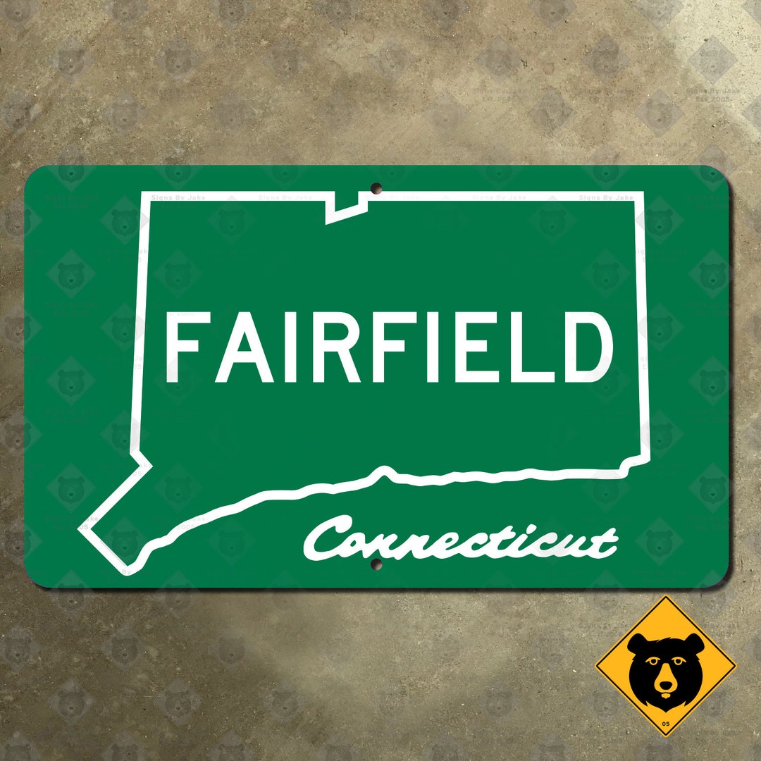 Connecticut Fairfield City Limits Sign Highway Boundary Marker Outline ...
