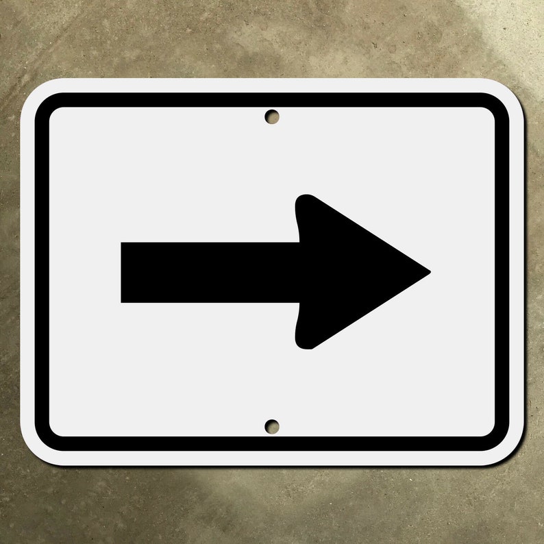 Left or right ARROW highway road sign route marker auxiliary | Etsy