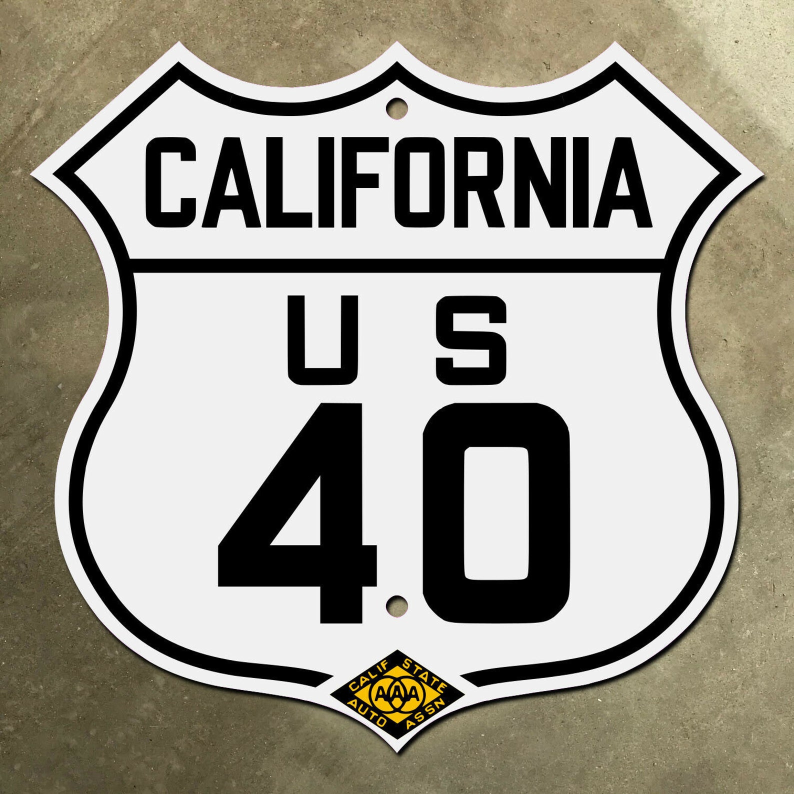 California CSAA US Route 40 Highway Road Sign Auto Club Lincoln San ...